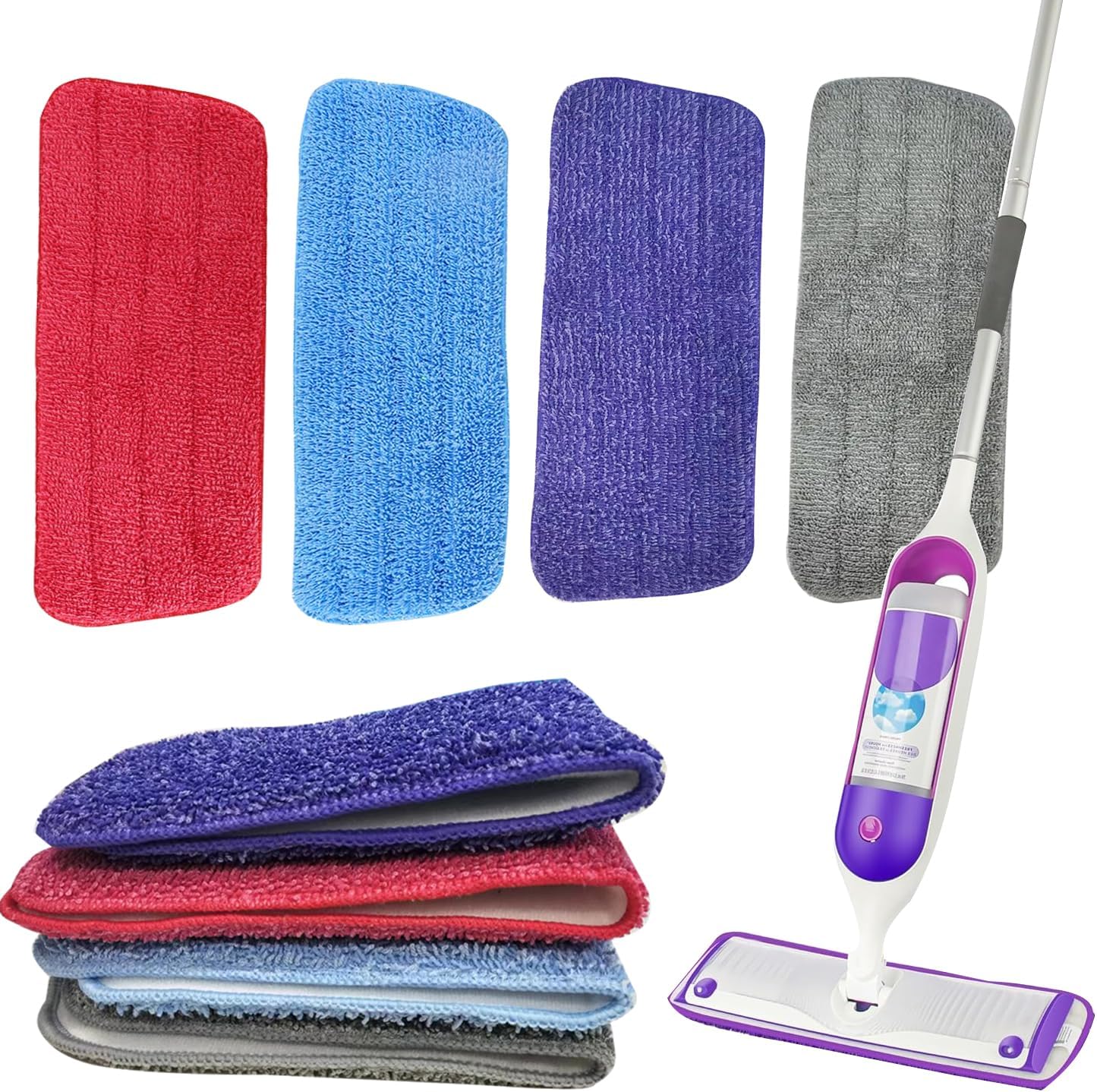 Amazon.com: 8 Pack Microfiber Mop Replacement Pads Floor Cleaning Pad ...