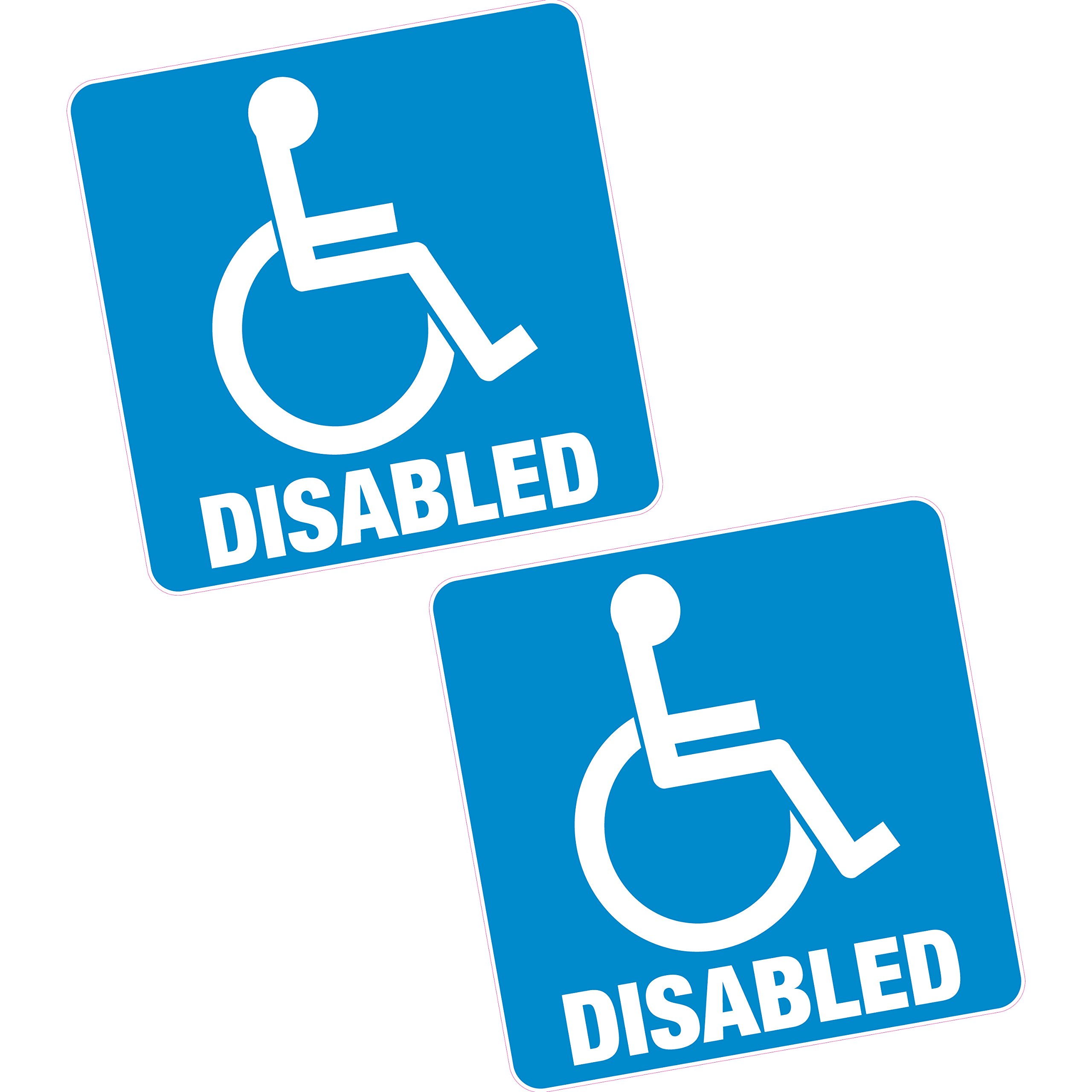 2 x Disabled Blue Badge 6" 150mm Sq. Vinyl Sticker Car Van Home ...