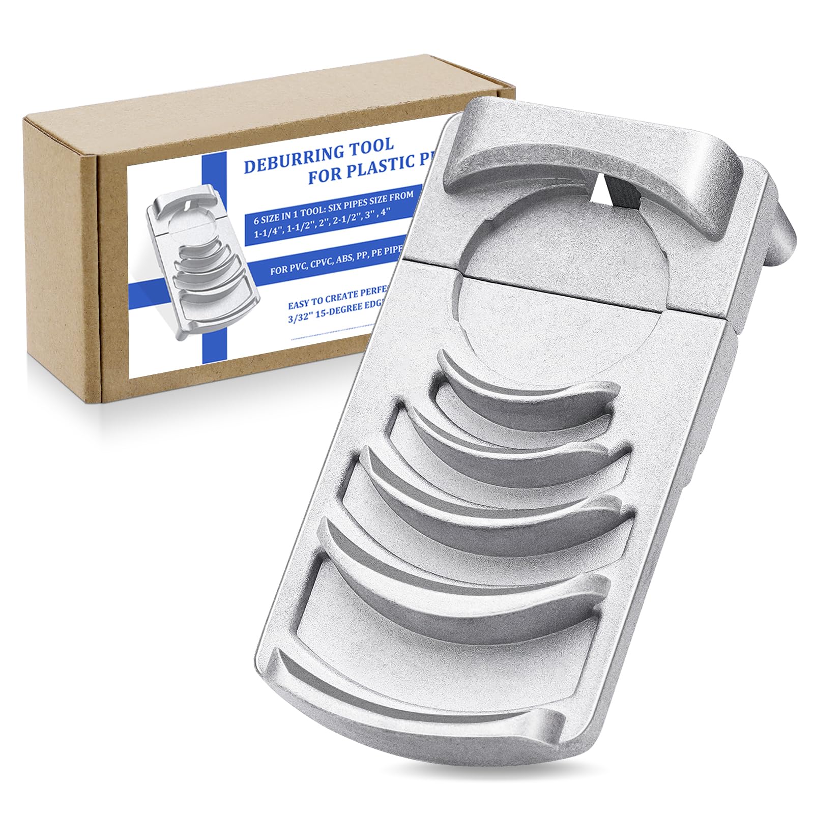 Deburring Tool for Plastic Pipe, Suitable for 6 Pipes Size from 1-1/4 ...