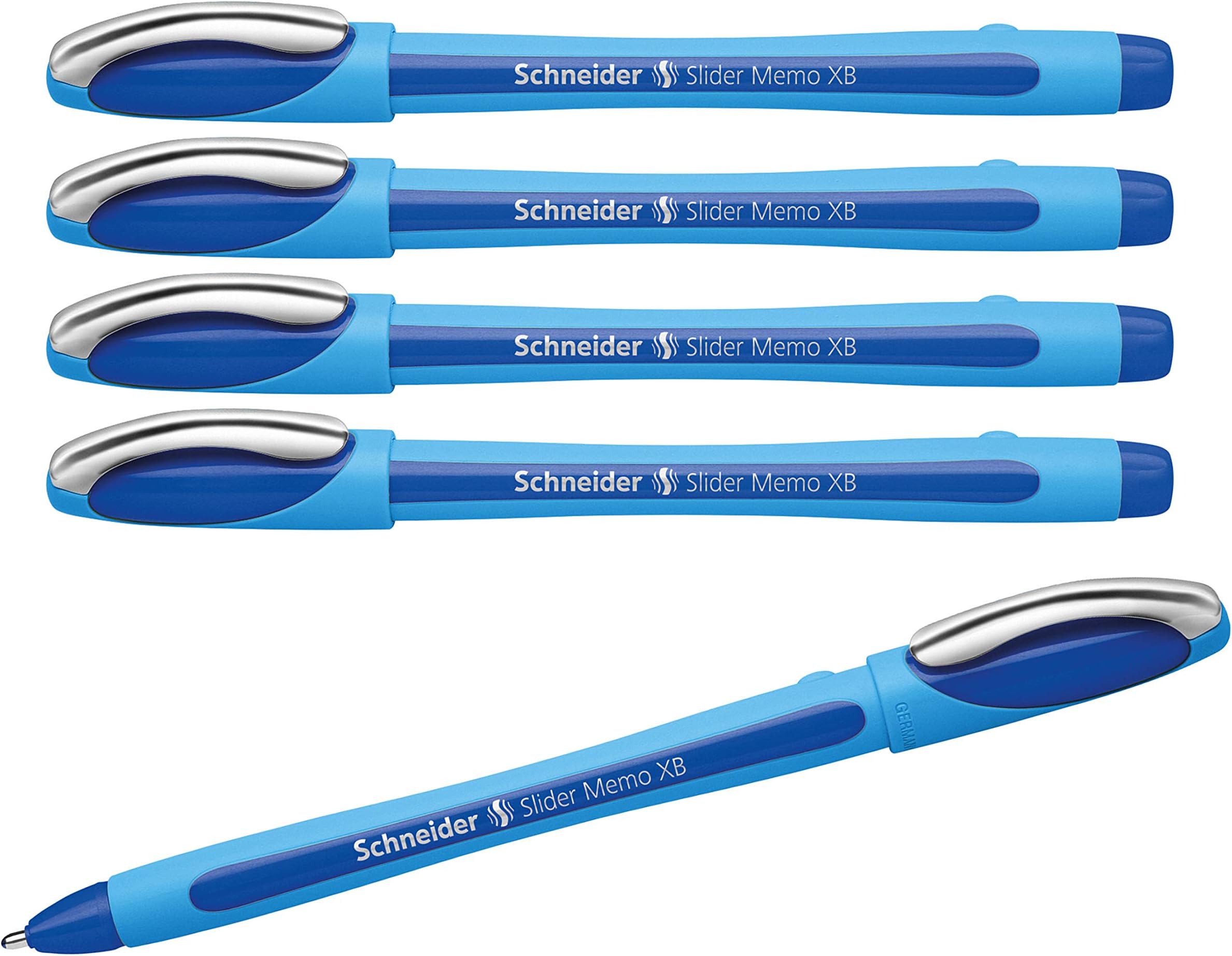 Schneider Slider Memo Set of 10 Ballpoint Pens 5x Blau : Amazon.co.uk ...