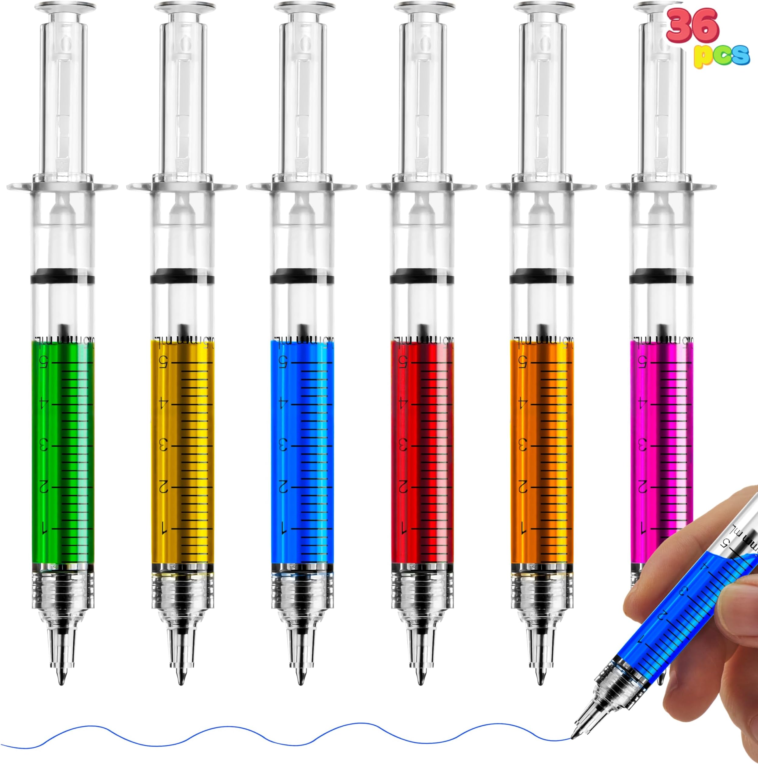 Amazon.com : JOYIN 36pk Retractable- Syringe Pens Bulk Party Favors Fun ...