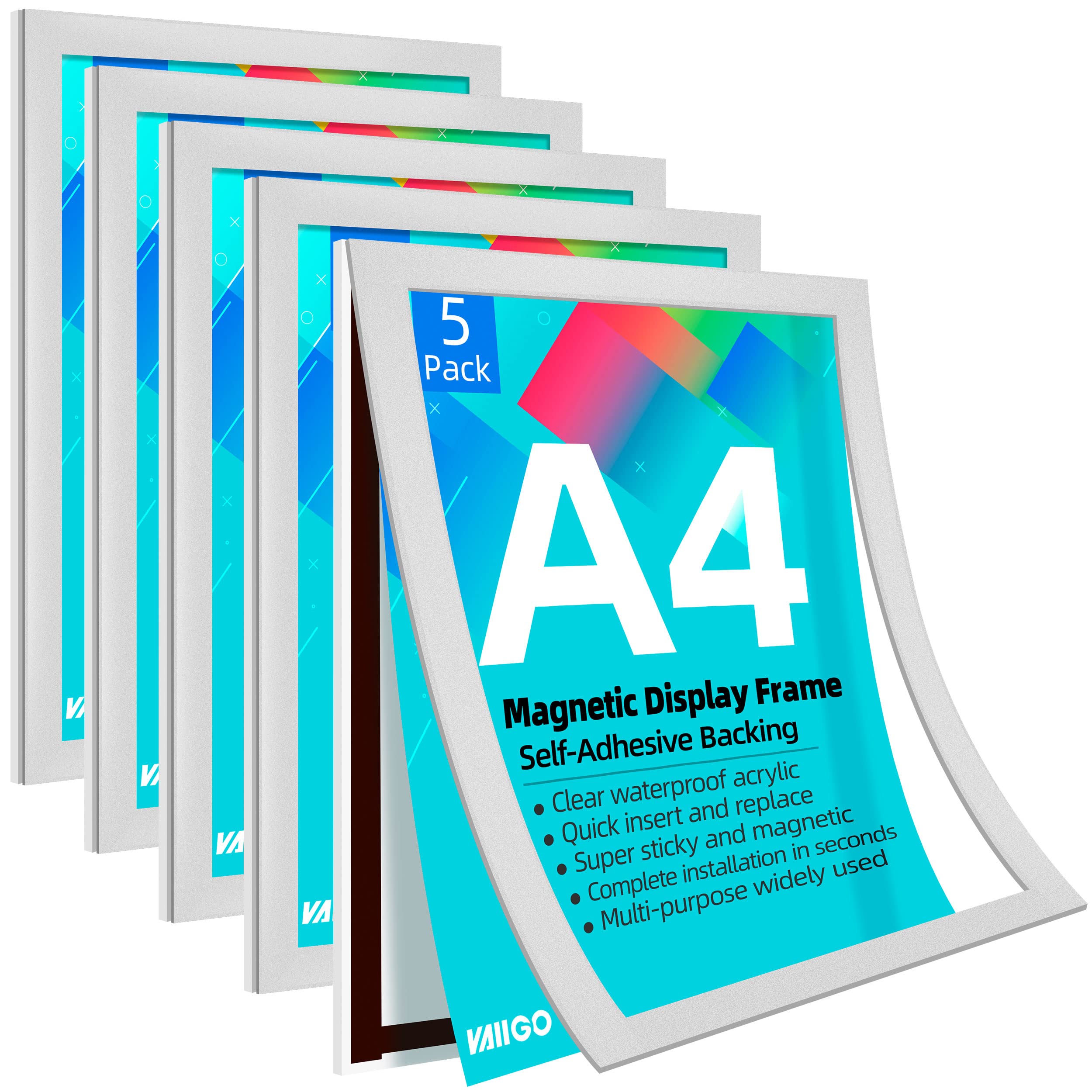 Buy VAIIGO A4 Self Adhesive Magnetic Display Frame, Acrylic Menu Sign ...