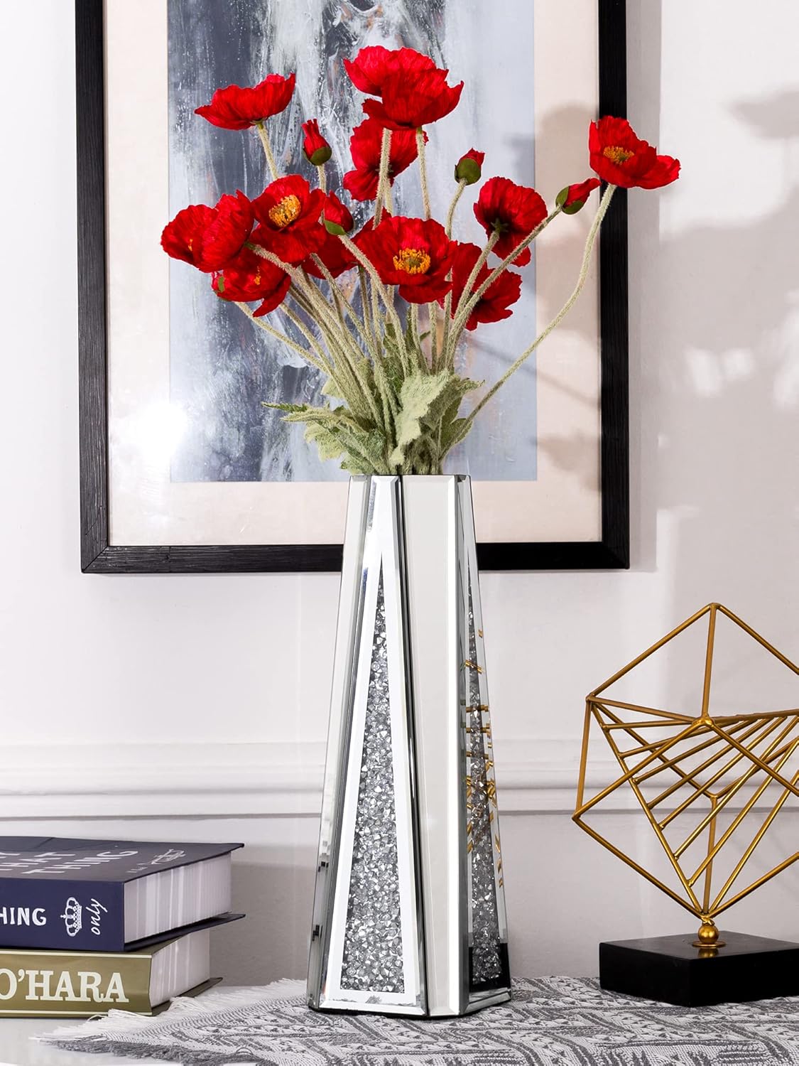 Amazon.com: SHYFOY Flower Vase Crushed Diamond Mirrored Vase for Home ...