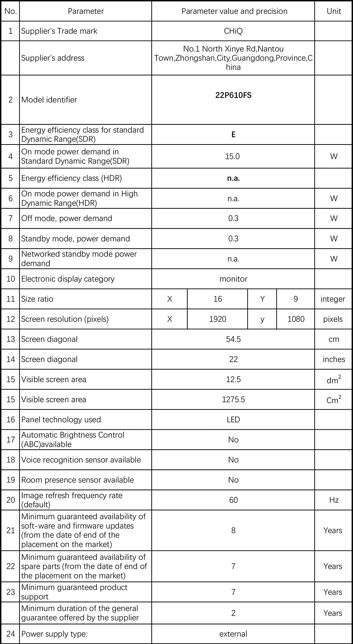Neon HD22-B, 22" TFT-LED Monitor, Commercial Grade 24/7 usage ...