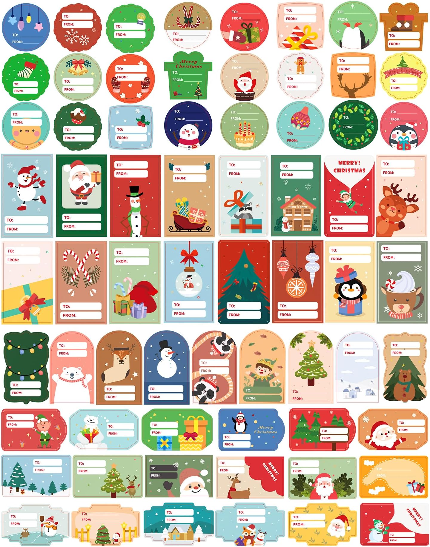 Amazon.com: Ozepao 144 Pieces Christmas Name Tags Stickers, Gift Tags ...