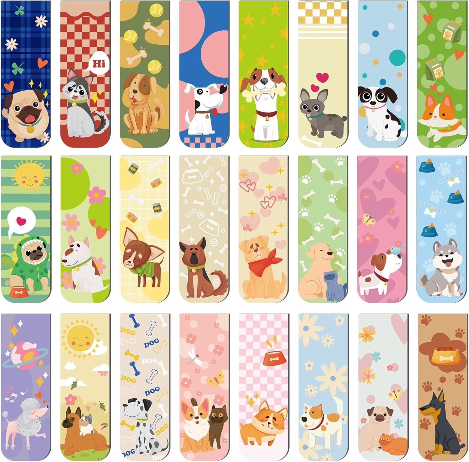 Amazon.com: 48 Pcs Magnetic Bookmarks Dogs Magnets Bookmark Clips Dog ...
