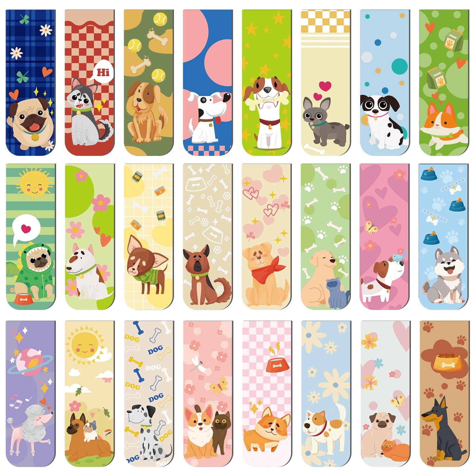 Amazon.com: 48Pcs Magnetic Bookmarks Cute Dog Bookmarks Magnetic ...