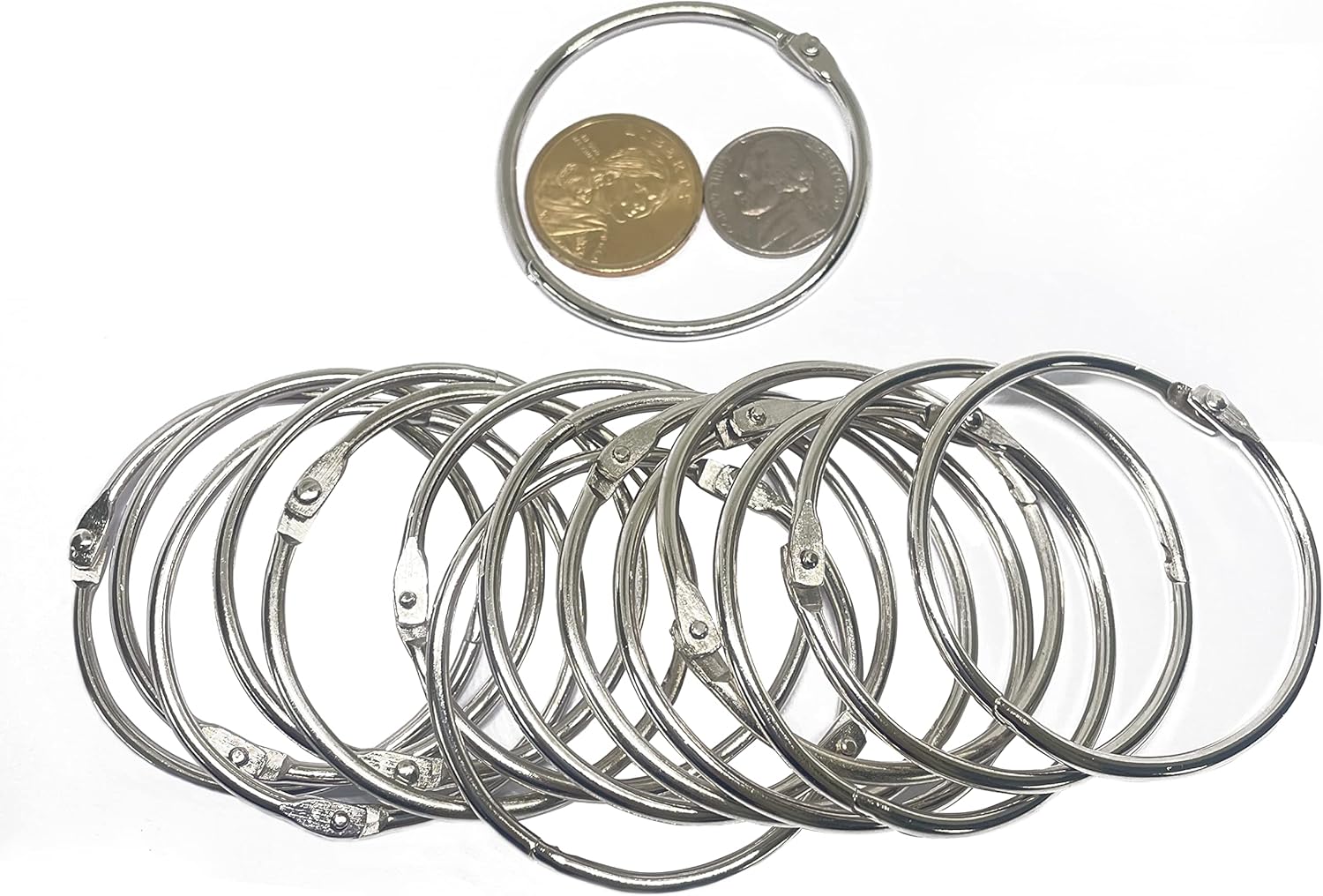 Amazon.com : ninahouse 2“Metal Loose Leaf Rings, Nickel Plated Steel ...