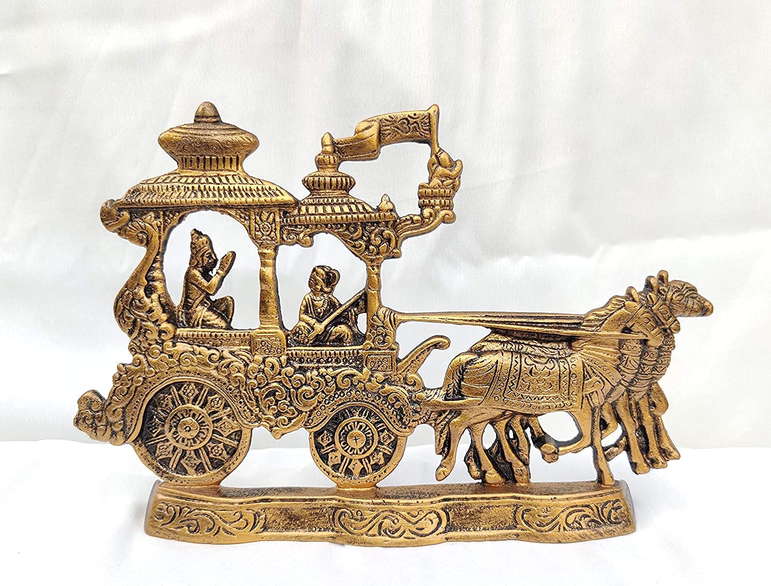 Buy Handcrafted Metal Arjun Rath Wall Hanging Showpiece for Home ...