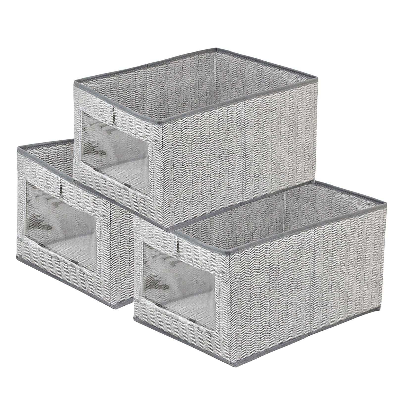 Amazon.com: Fabric Collapsible Storage Bins, Set of 3 Organizer Bin ...