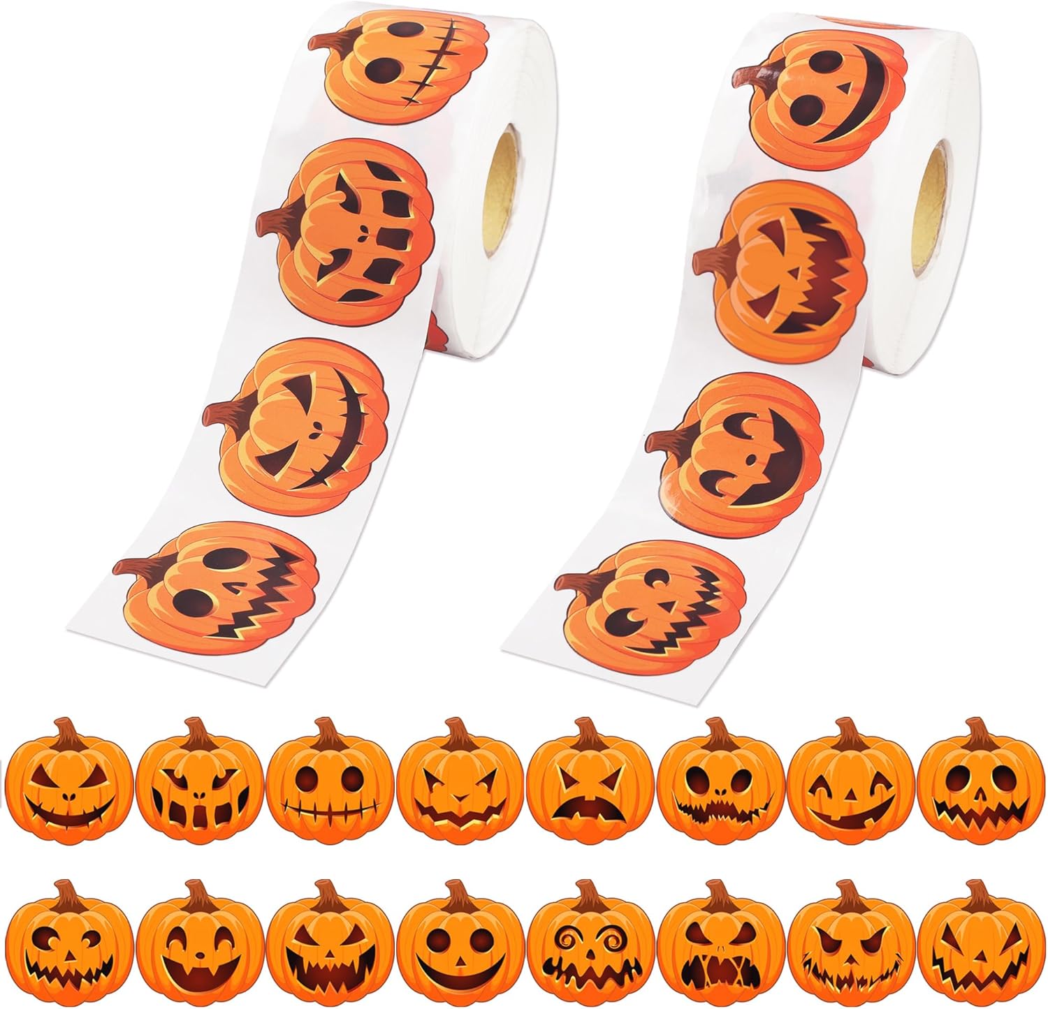 Amazon.com: 1200 PCS Halloween Pumpkin Stickers Halloween Spooky ...