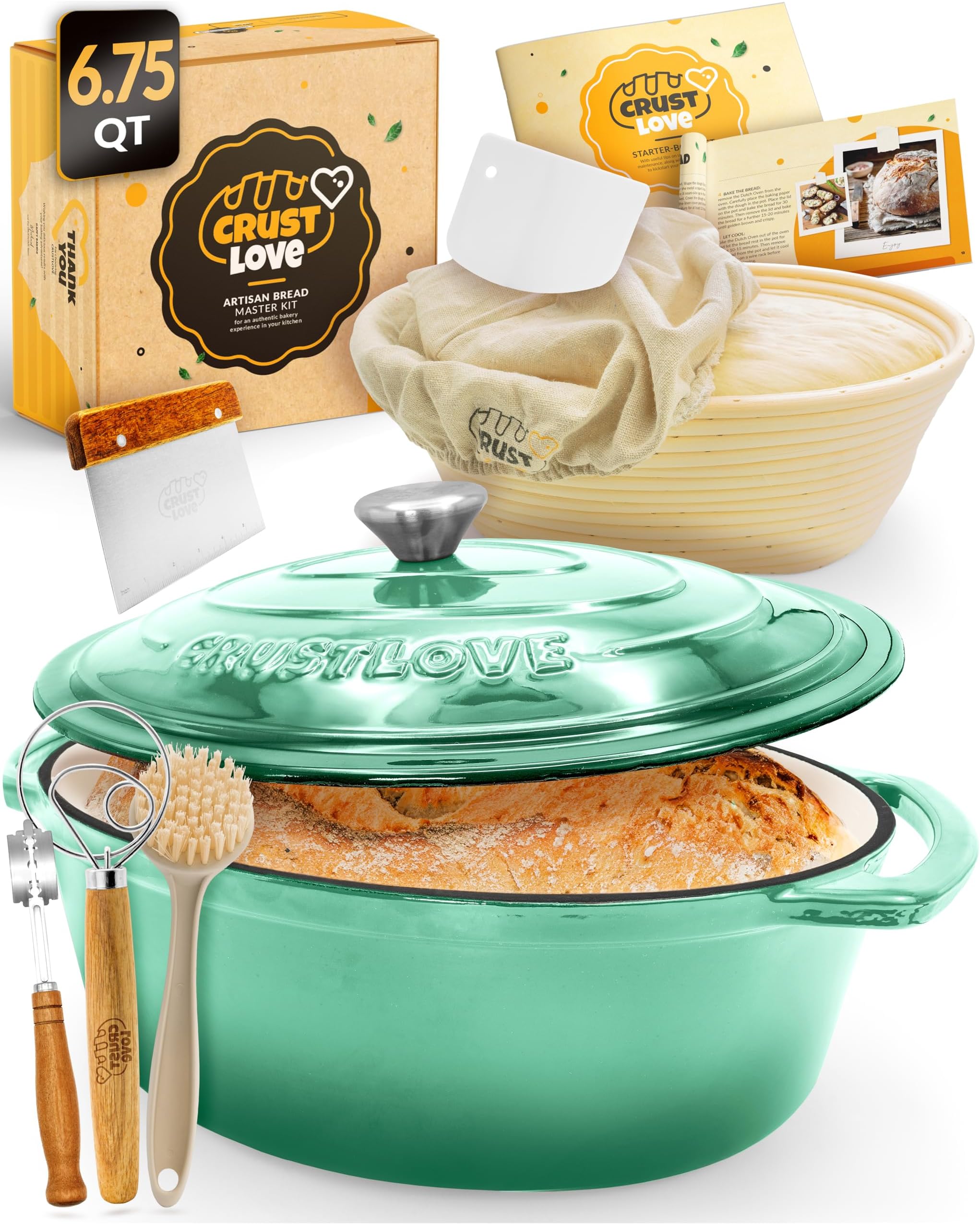 Amazon.com: VORRINGARD Cast Iron Dutch Oven Pot with Lid for Bread ...