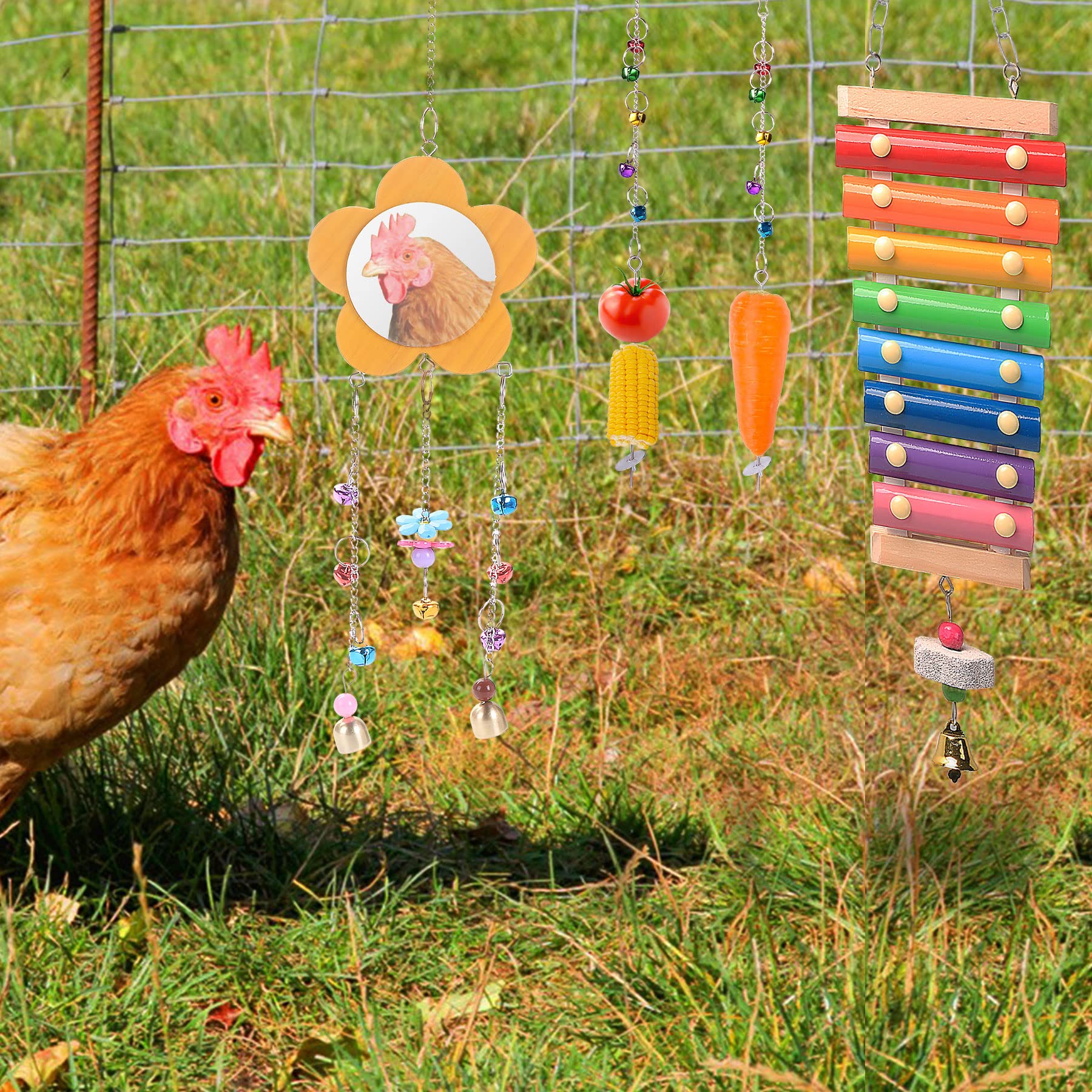 Snapklik.com : Chicken Toys For Coop 6PCS Chicken Swing Chicken ...