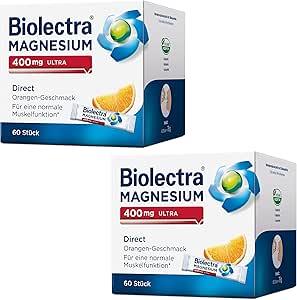 Biolectra Magnesium 400 mg Direct Sticks Orange, 2 x 60 Stück: Für eine ...