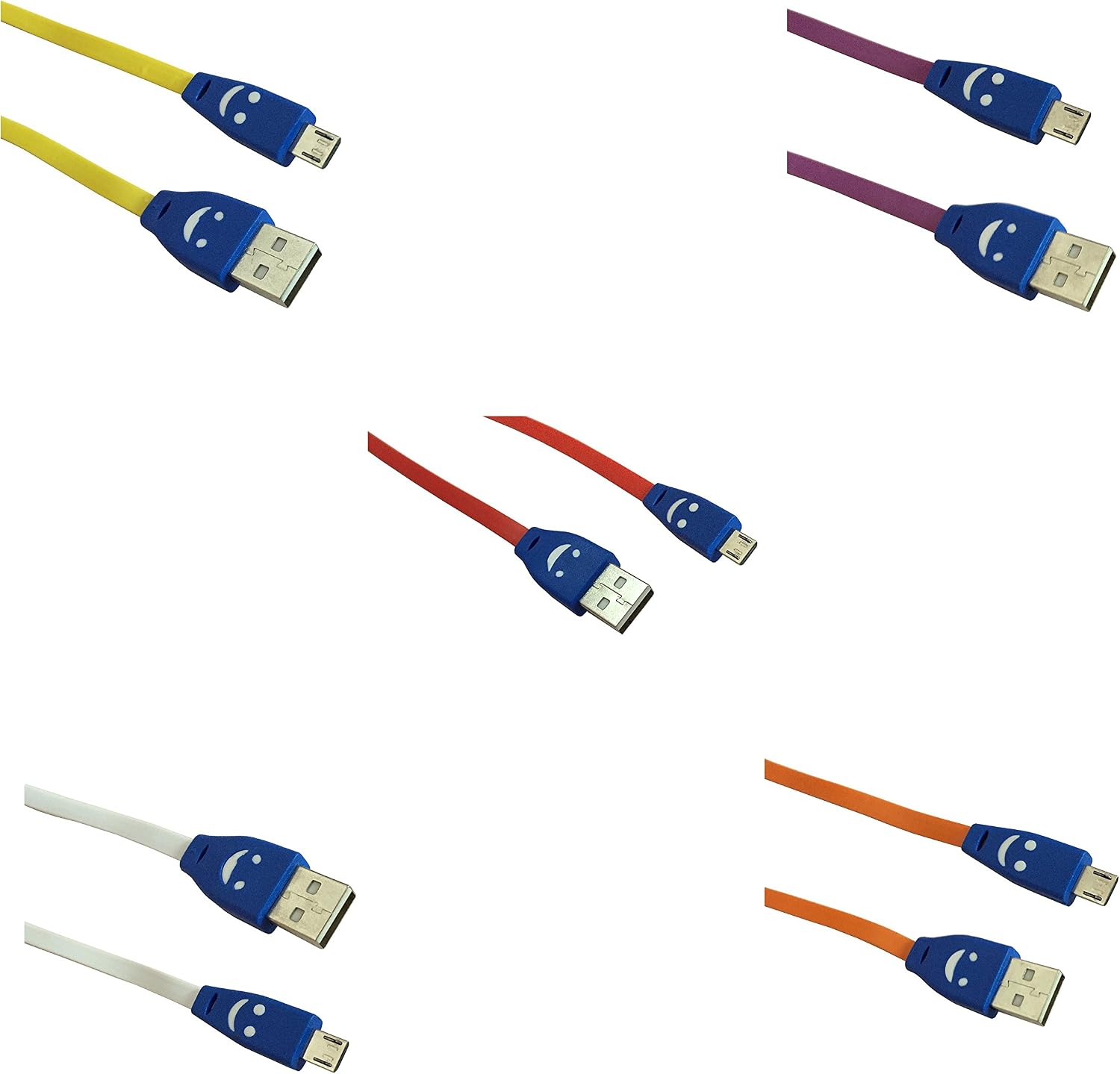Amazon.com: (5 Pack) Micro LED Lighting Smile Face Design USB Charging ...