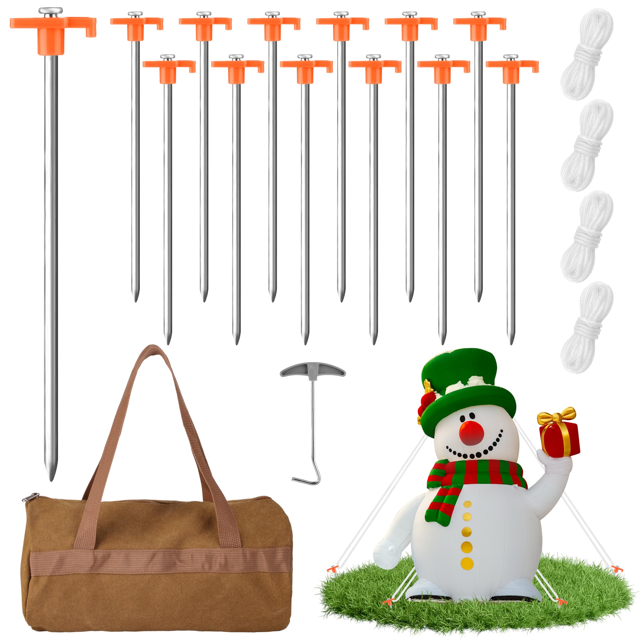 Amazon.com : Aodaer 12 Pack Tent Stakes Heavy Duty Tent Pegs 10.25 Inch ...