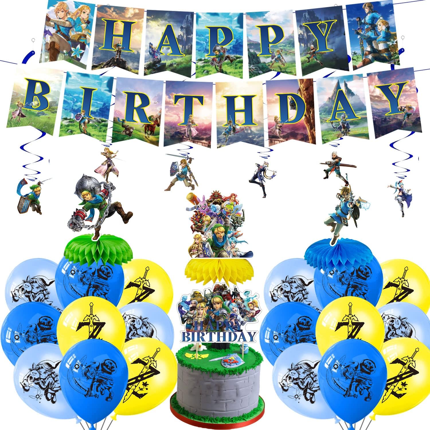 Amazon.com: Legend Game Party Decorations Set, Zelda Theme Birthday ...