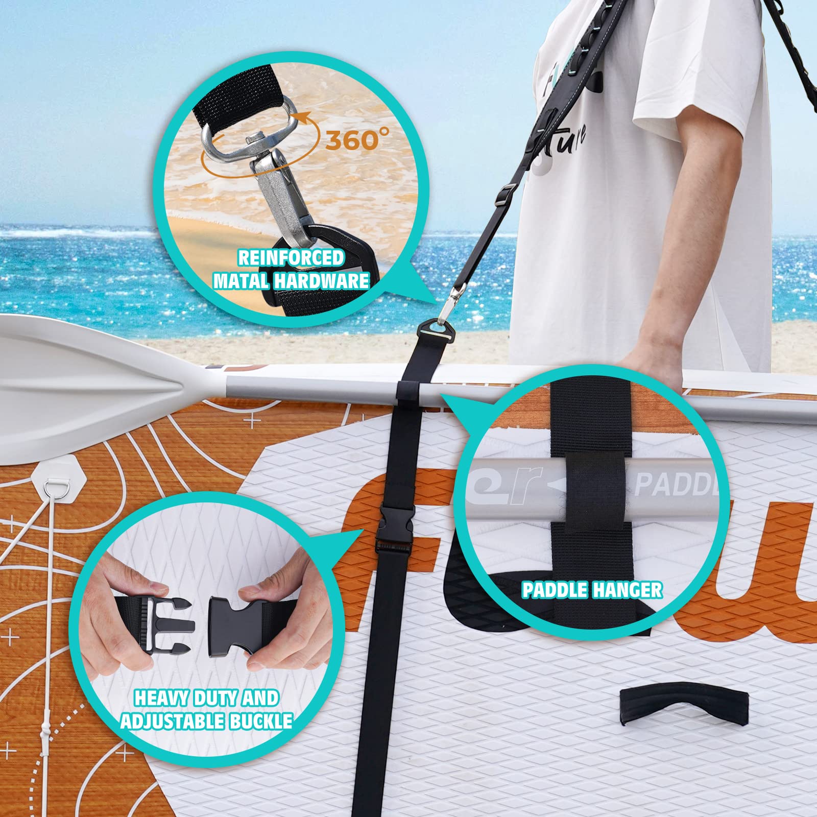 Snapklik.com : FunWater SUP Carry Strap Harness Adjustable Shoulder ...