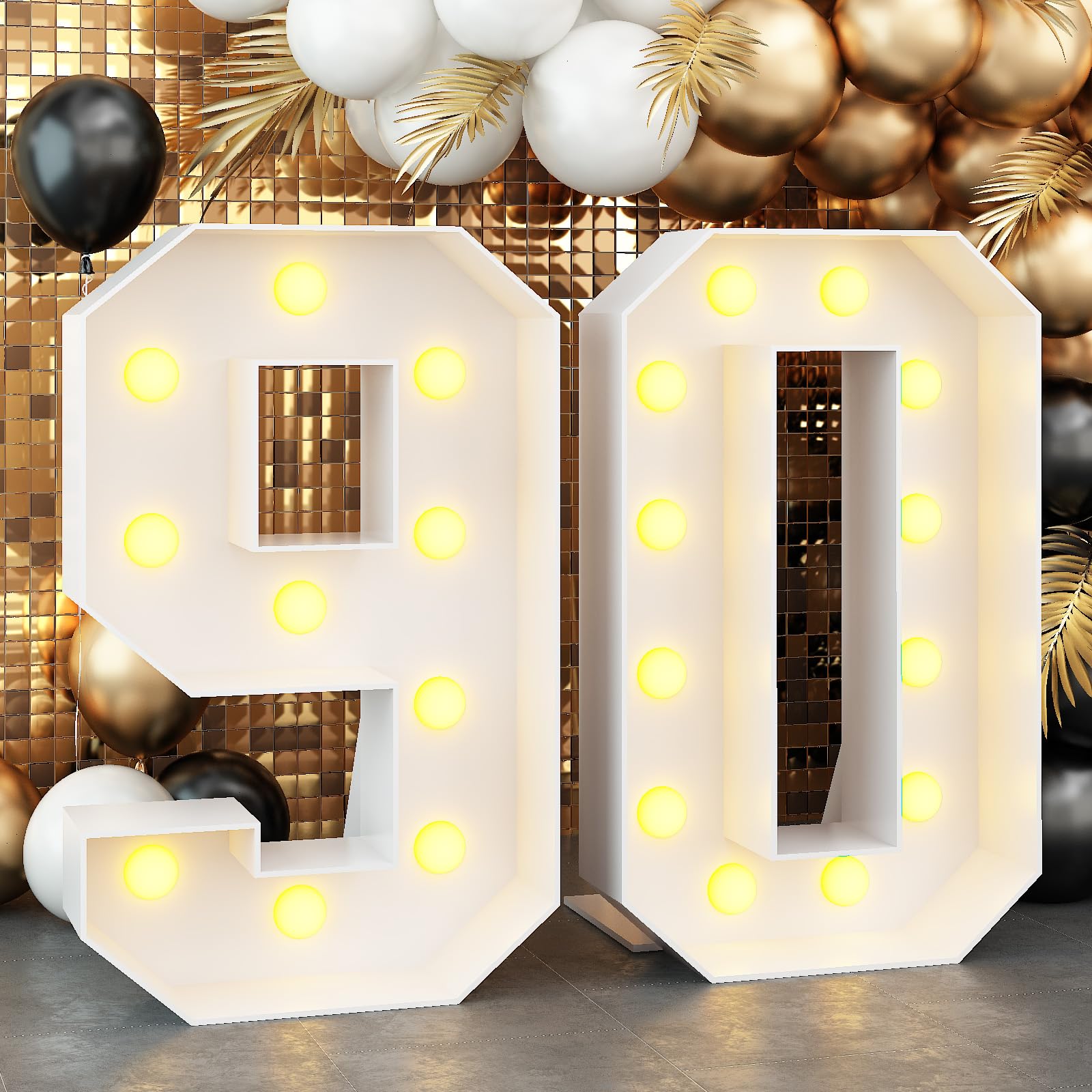 Amazon.com : 4ft Light up Numbers 90 Mosaic Numbers Frame with Slots ...