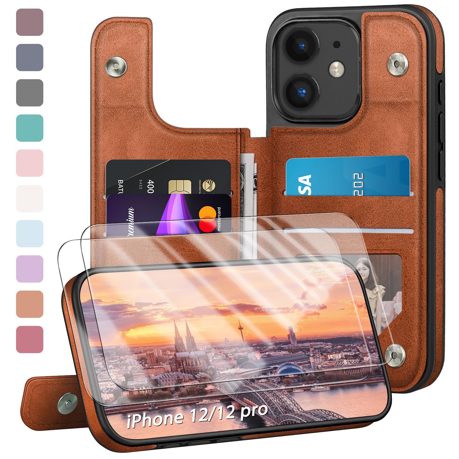 Amazon.com: Designed for iPhone 12/12 Pro Case Wallet, Card Holder Case ...