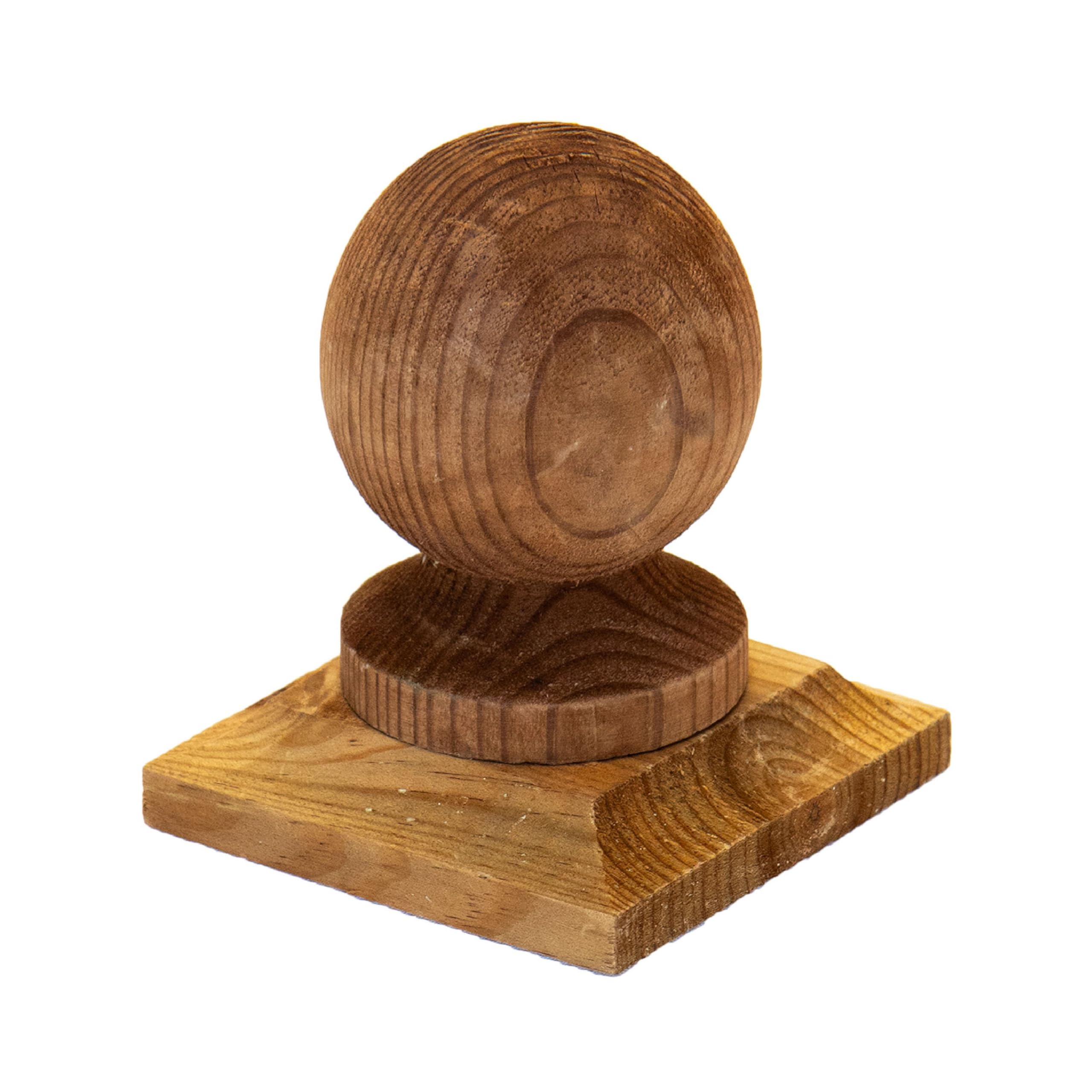 Timber Wooden Fence Post Cap & Ball Finial 100x100mm – Fits 3x3" Square ...