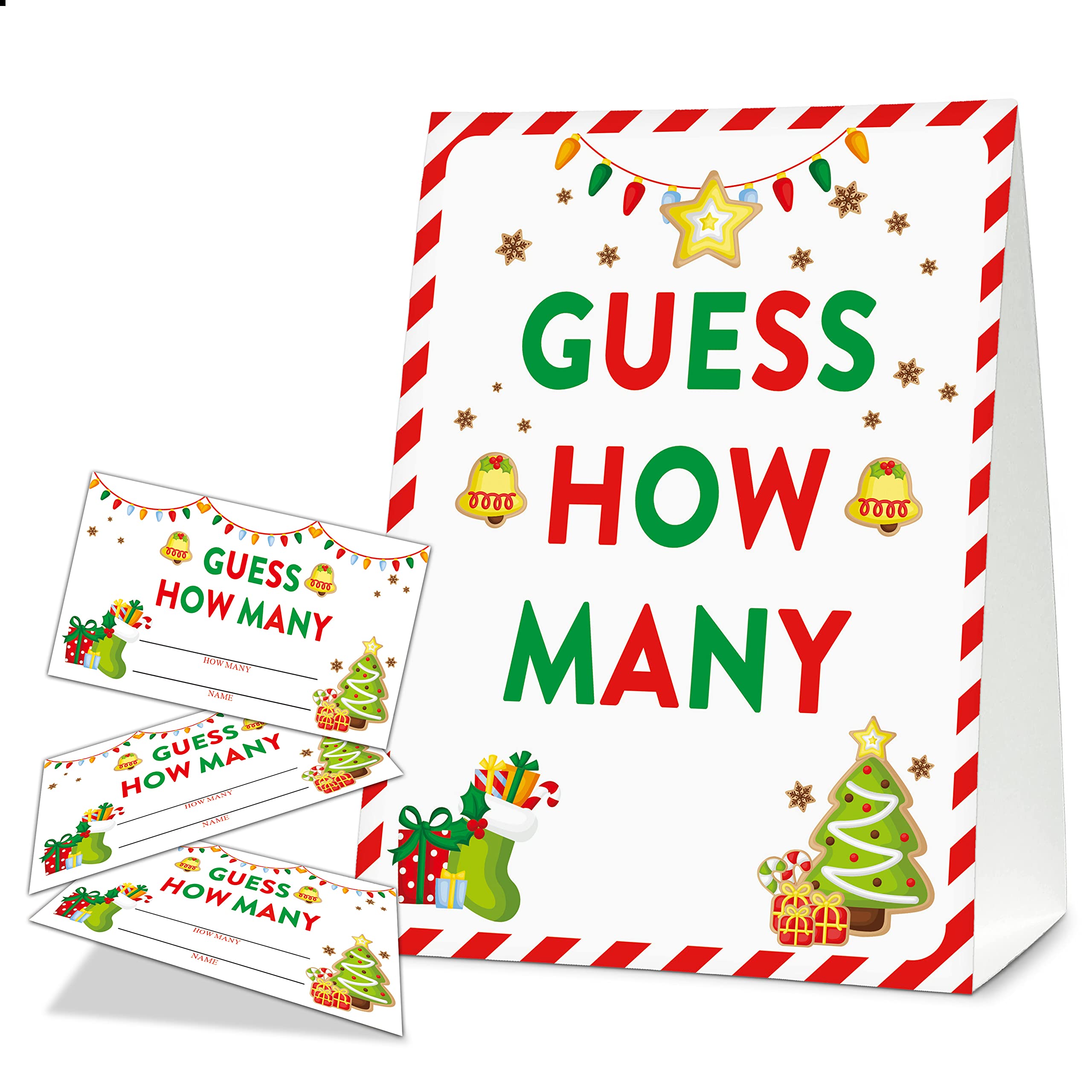 Amazon.com: Christmas Bridal Shower Game Sign and Card, Christmas Guess ...