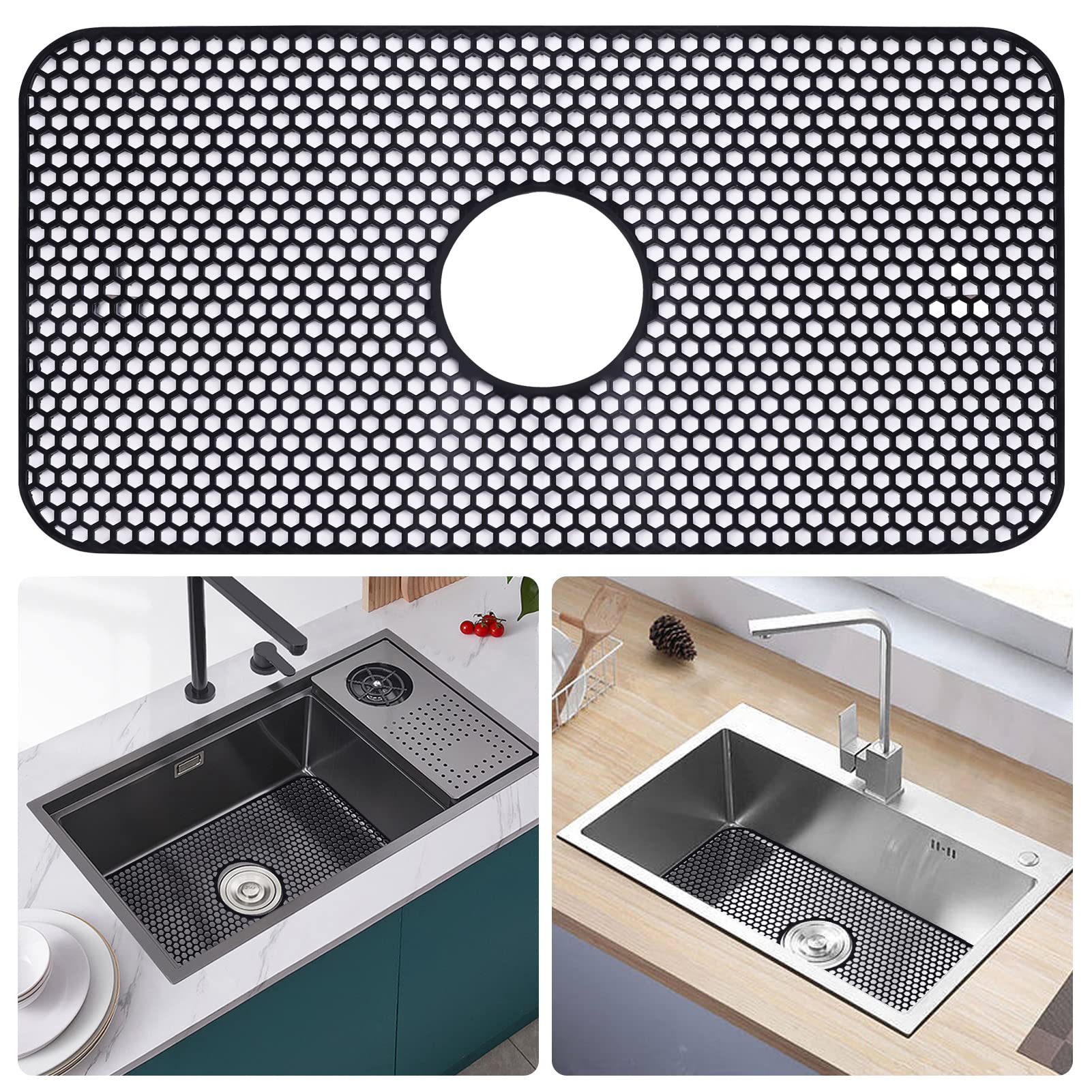 Snapklik.com : LONGFITE Sink Protector Mat 248"x 13" Silicone Farmhouse ...