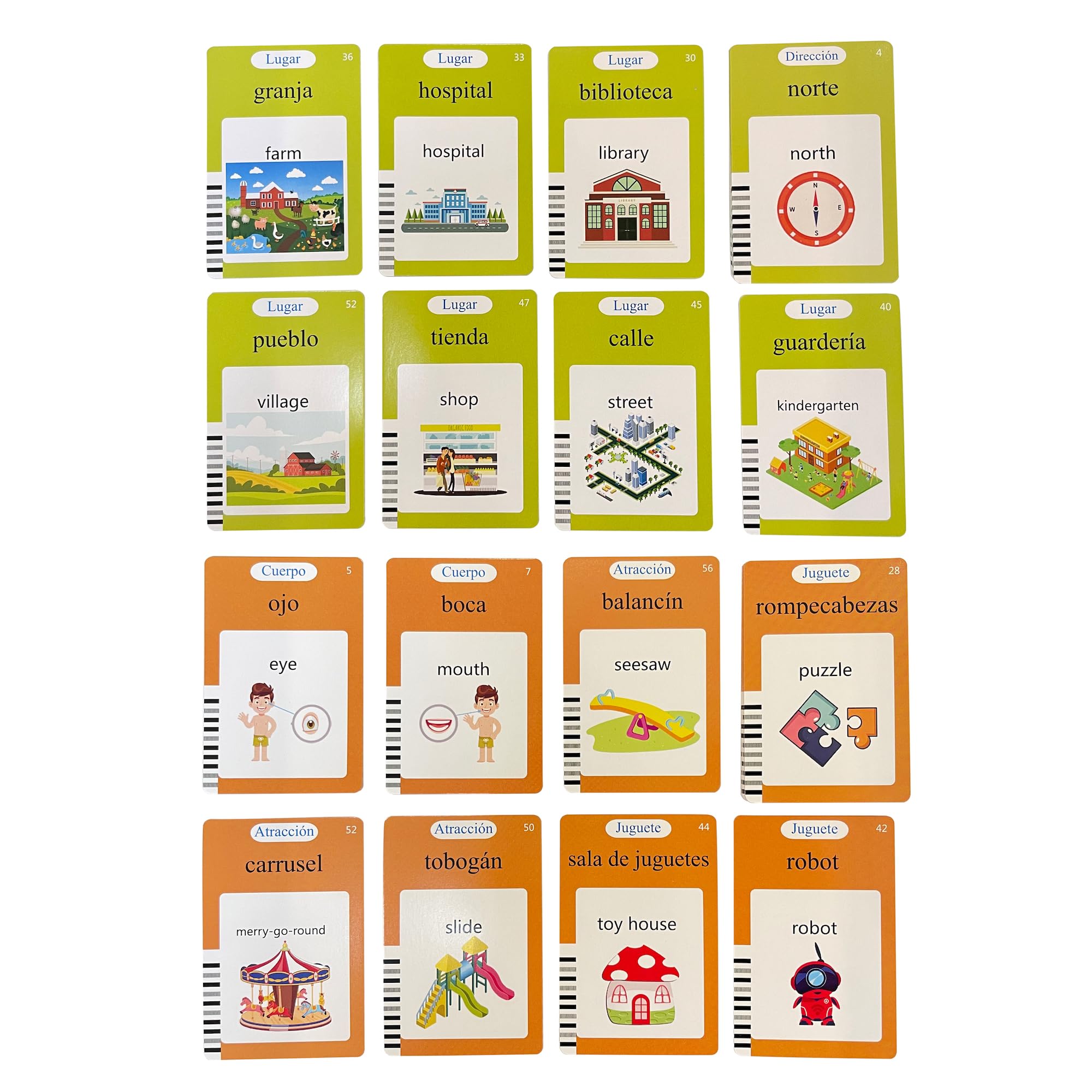 Snapklik.com : Bilingual Spanish English Flash Cards For Kids And Toddlers