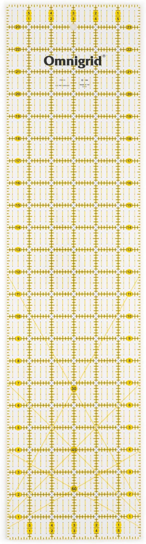 Amazon.com: Omnigrid OmniAngle 6" x 24" Non-Slip Wedge Quilting Ruler ...