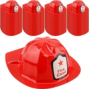 Amazon.com: Cotiny 100 Pack Kids Firefighter Hats Children Fire Helmet ...