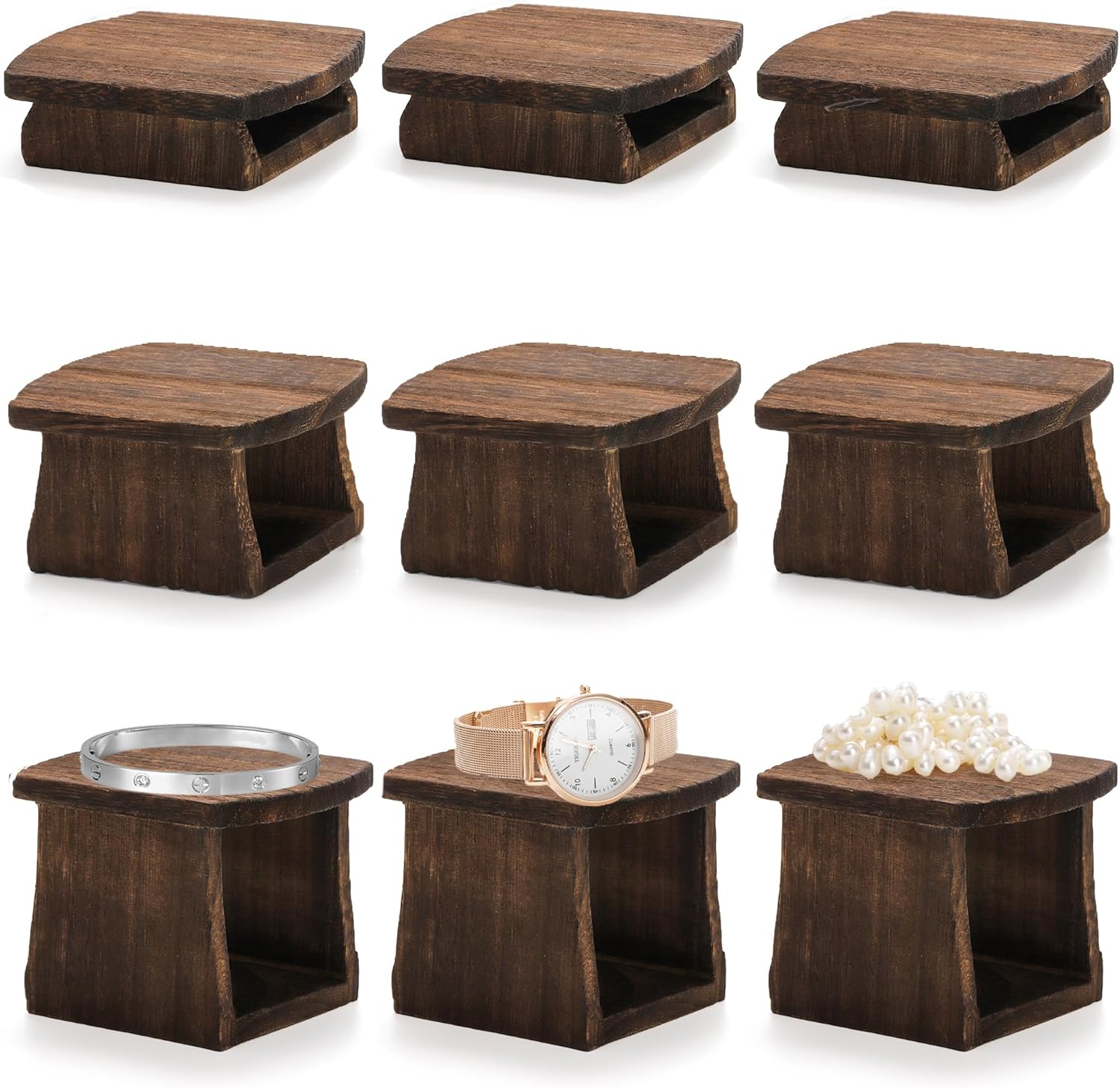 Amazon.com: Nicunom 9 Pack Jewelry Display Risers, 3 Sizes Wooden ...