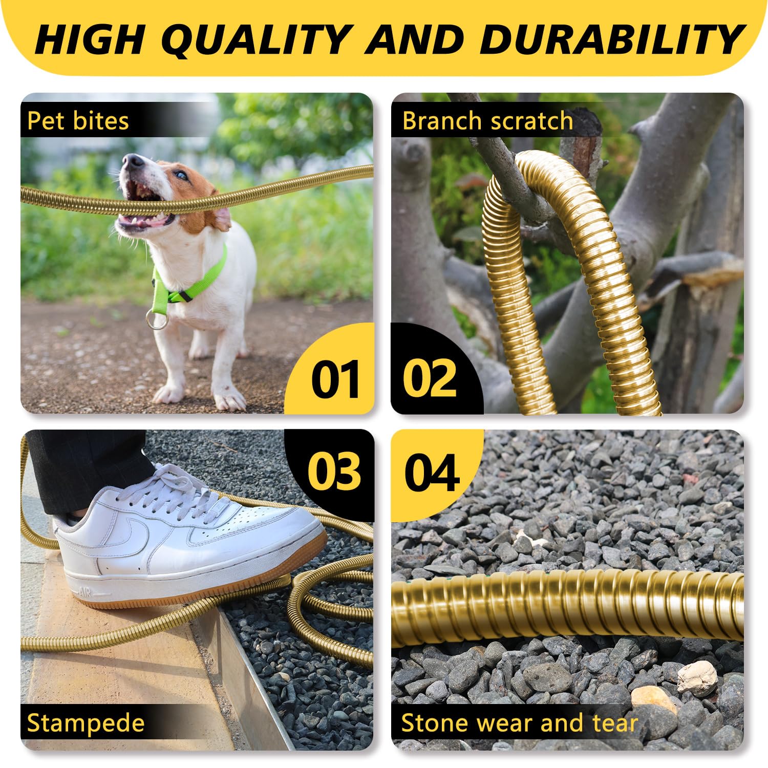 Snapklik.com : Holldoor Short Metal Garden Hose 3 Ft 304 Stainless ...