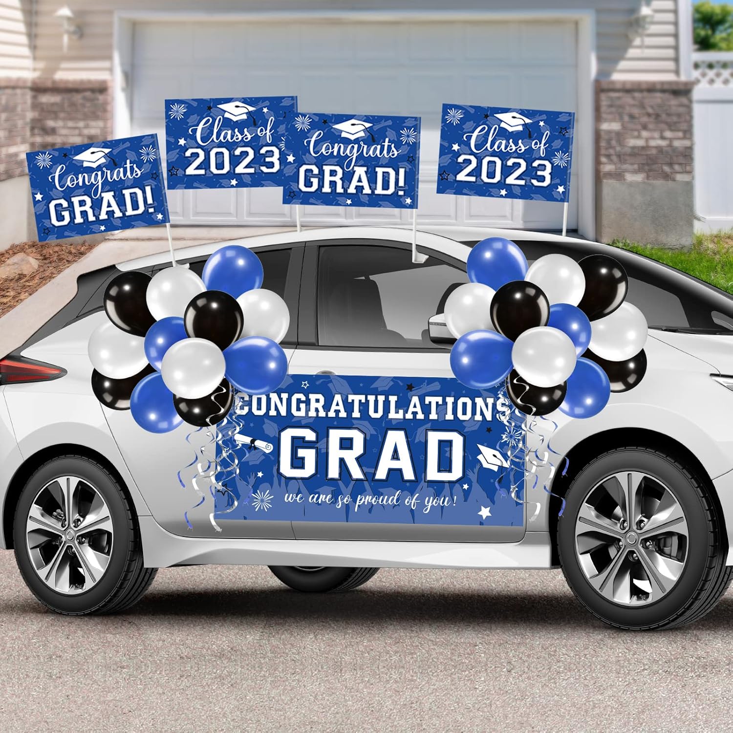 Amazon.com: 45 Pieces Graduation Car Parade Decorations Class of 2024 ...