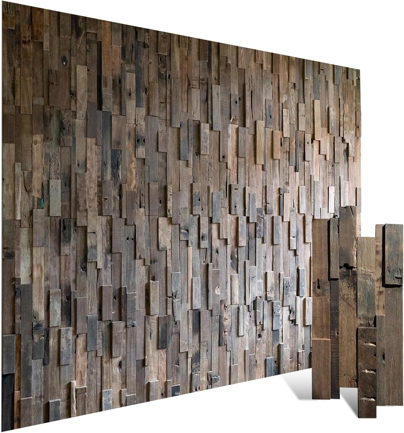 Amazon.com: DQQWood 3D Reclaimed Ship Wood Wall Panel Decoration ...