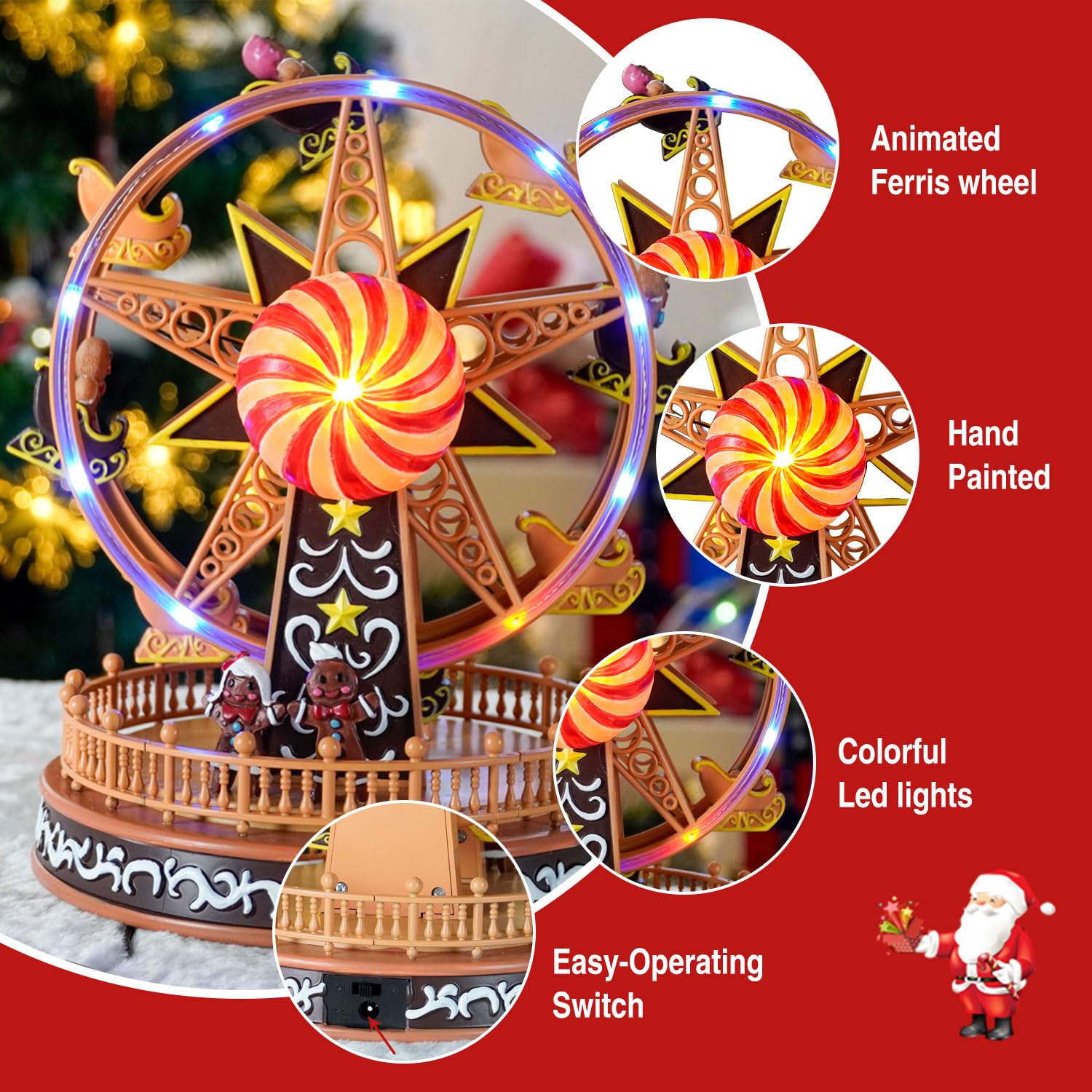 Living Outdoor Holiday Ferris Wheel Red Iron Outdoor Ferris Wheel,