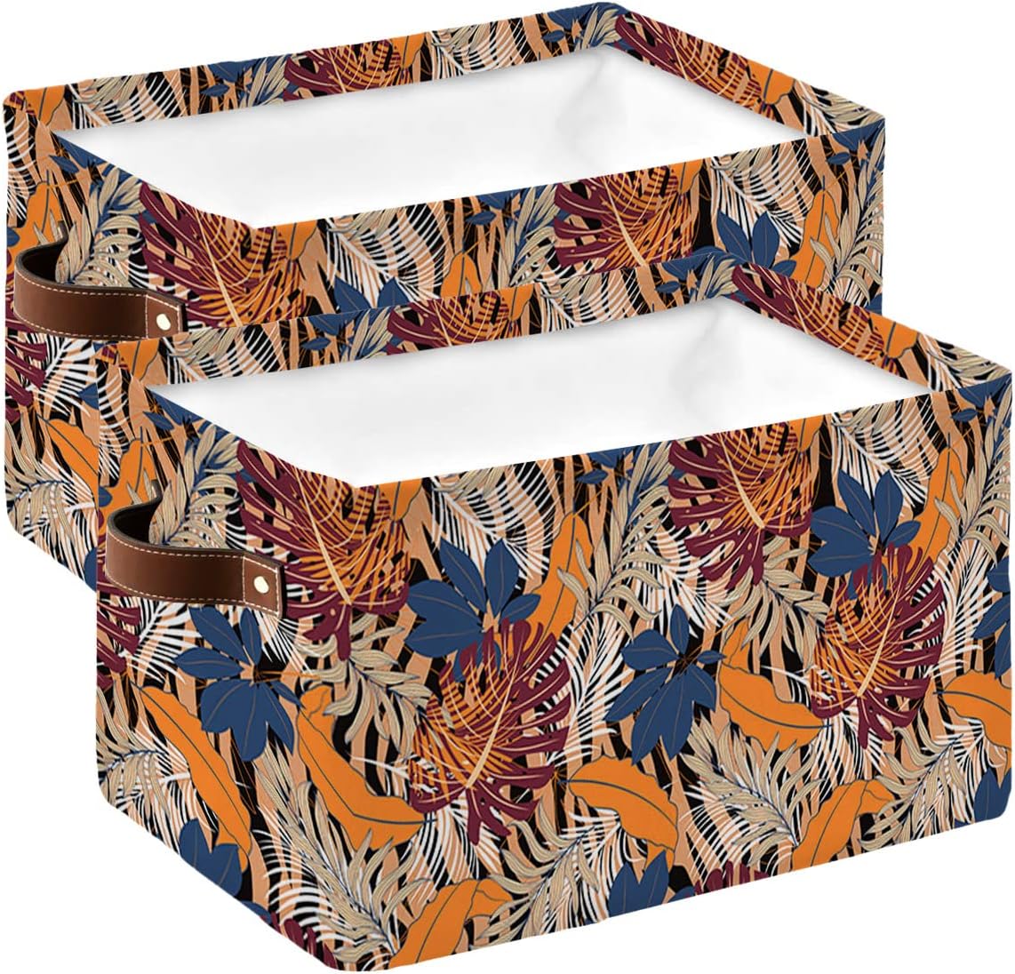 Amazon.com: Torrid Jungle Plant Leaves Storage Baskets for Shelves ...