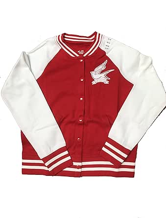 Amazon.com: Justice Girls Snap-Up Varsity Bomber Jacket (8/10) Red ...