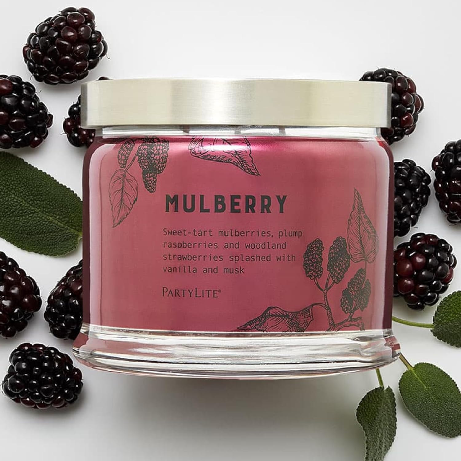 Amazon.com: PartyLite Mulberry Scented, Notes of Tart Black Currant ...