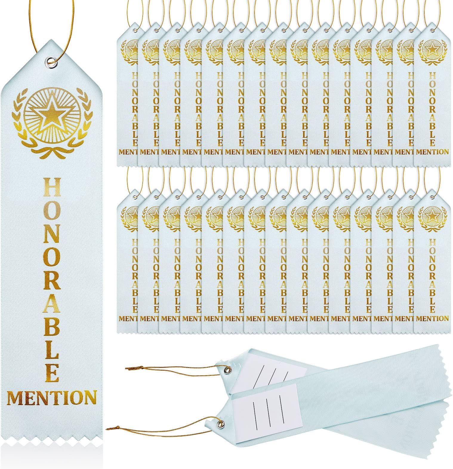 Amazon.com : 100 Pcs Honorable Mention Award Ribbons Flat Carded ...