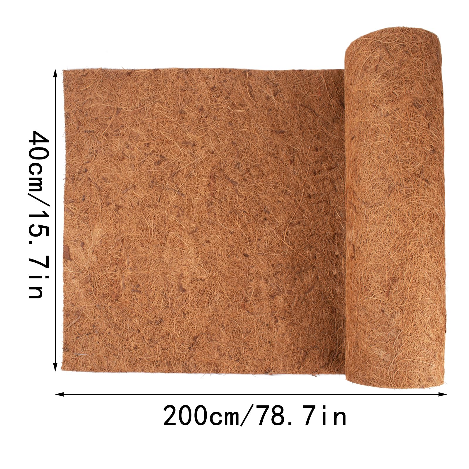 Coco Liner Roll 2m*0.4m/80″ x 16″, Natural Coconut Hanging Basket Liner ...