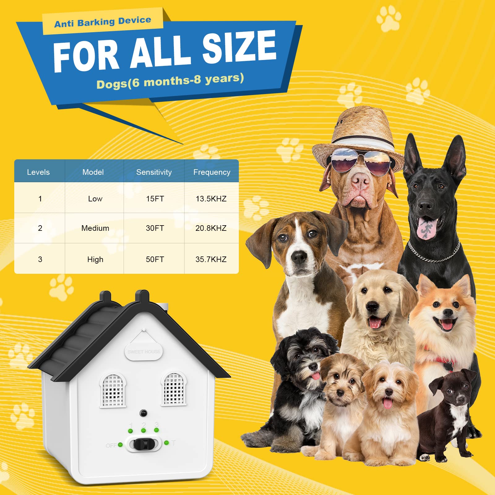Snapklik.com : Anti Barking Device, 3 Levels Ultrasonic Dog Barking ...