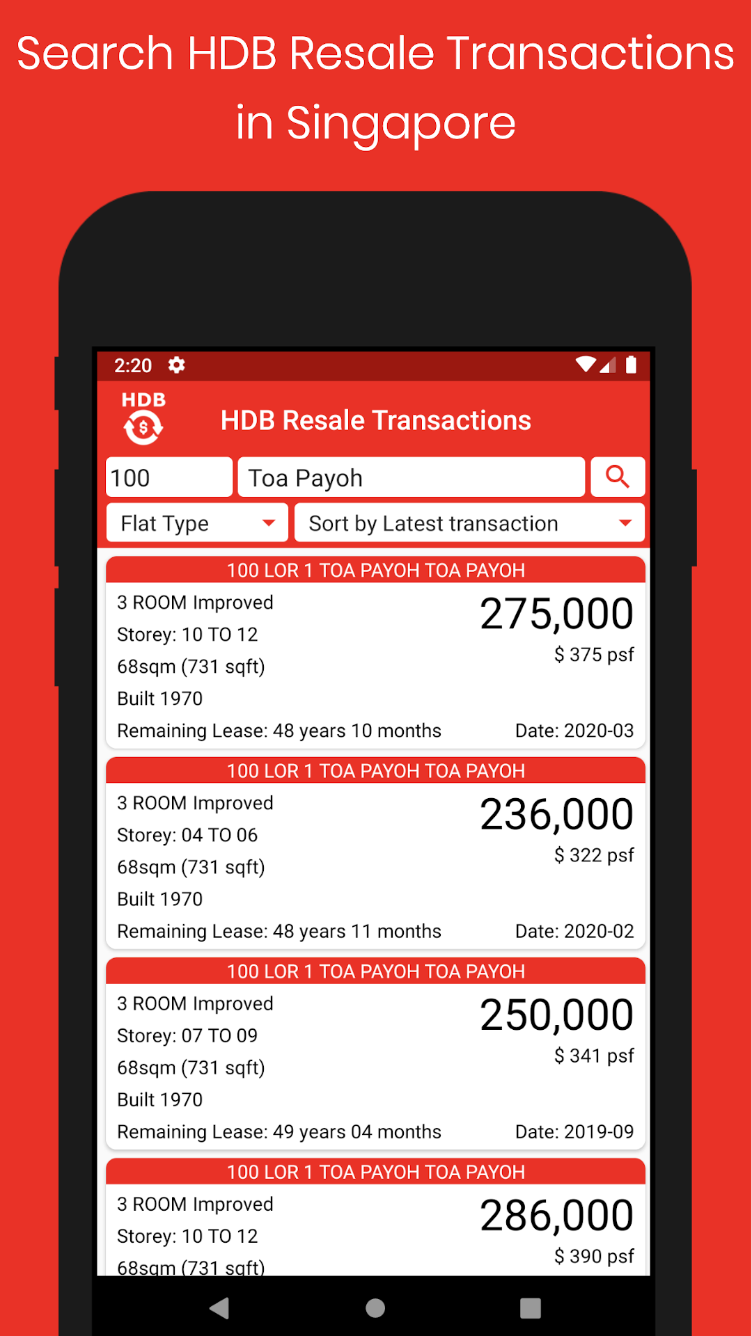 HDB Resale Transactions - App on the Amazon Appstore