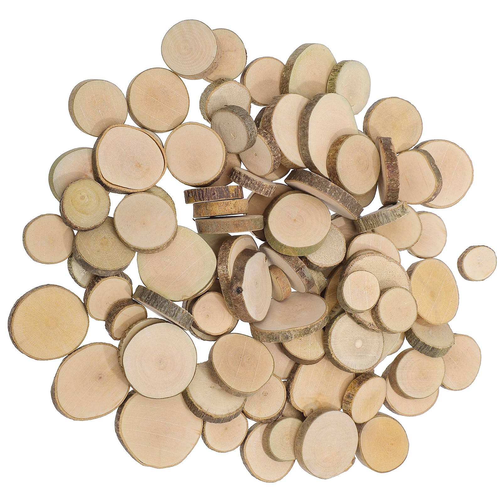 Amazon.com: IMIKEYA 100pcs 1.5-3CM Wood Log Slices Discs Unfinished ...