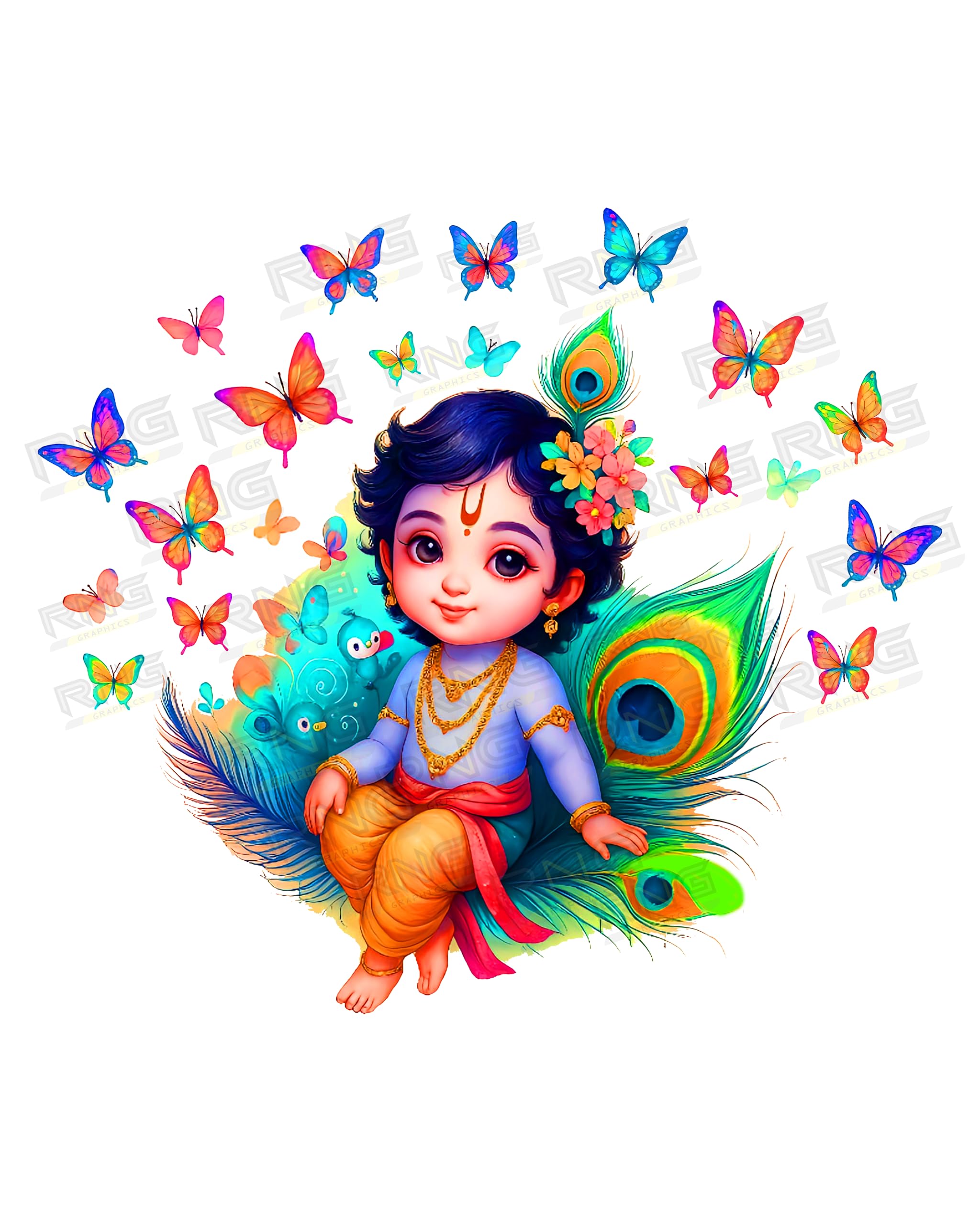 Rng Graphics Pvc Vinyl Flute In Hands Krishna Peel Stick | Desertcart INDIA
