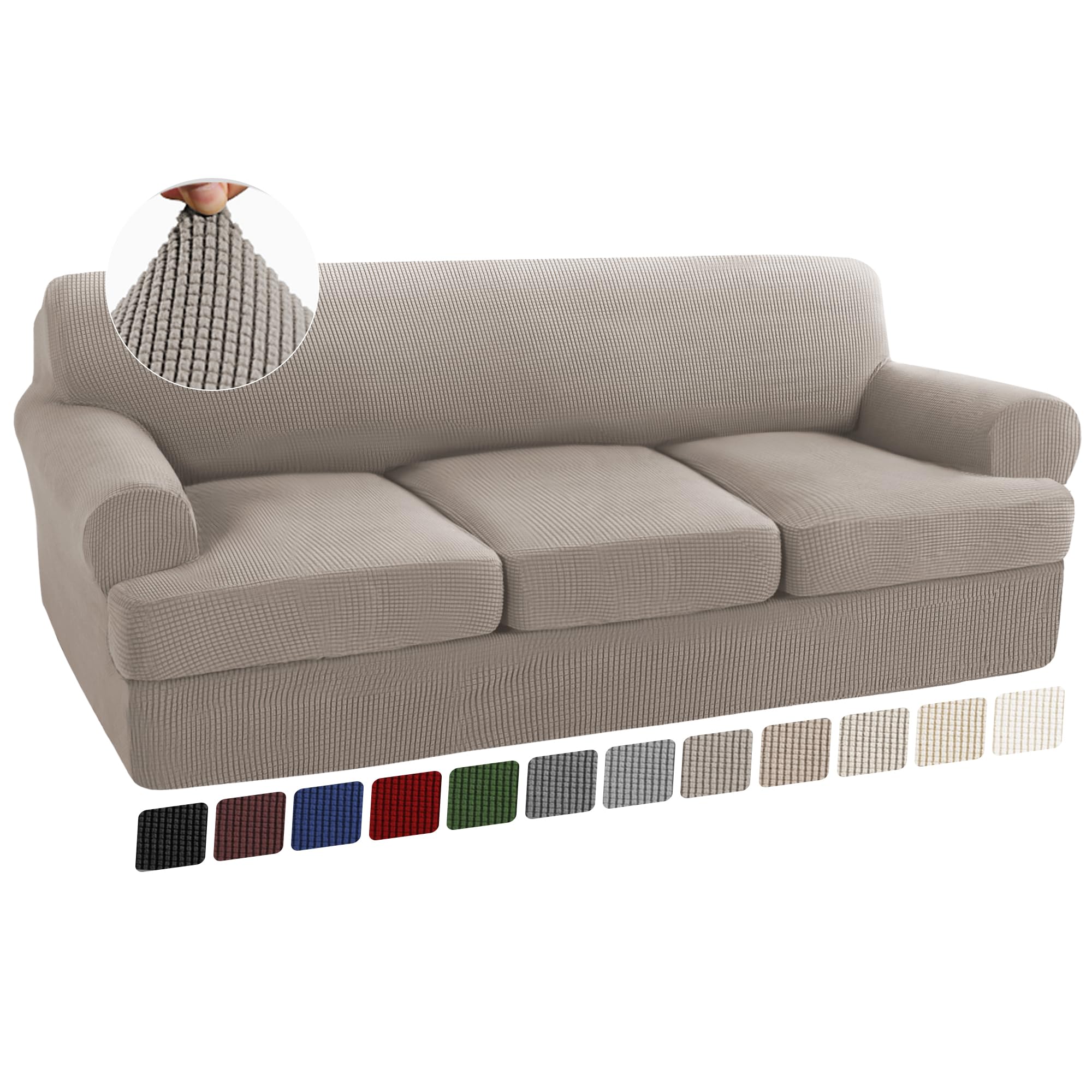 Snapklik.com : Turquoize 4 Piece T Cushion Sofa Slipcovers Stretch ...