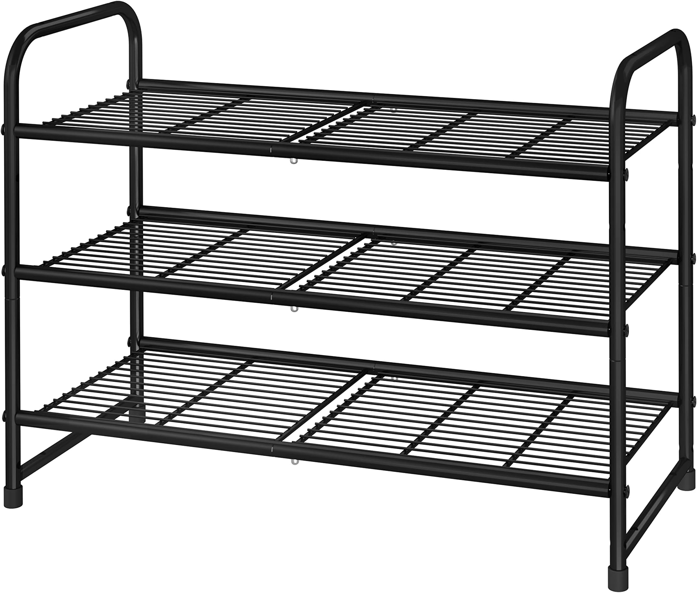 Amazon.com: Whitmor Steel Mesh 3-Tier Shoe Rack, Gunmetal Gray : Home ...