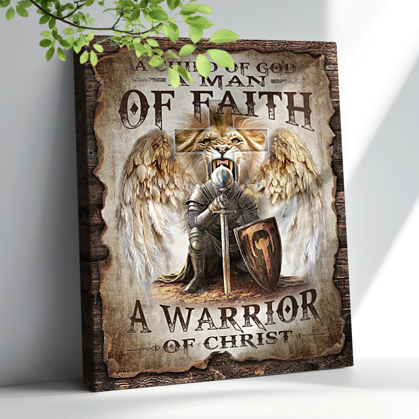 Amazon.com: Christian Wall Art Man of Faith Warrior of Chirst Wall Art ...