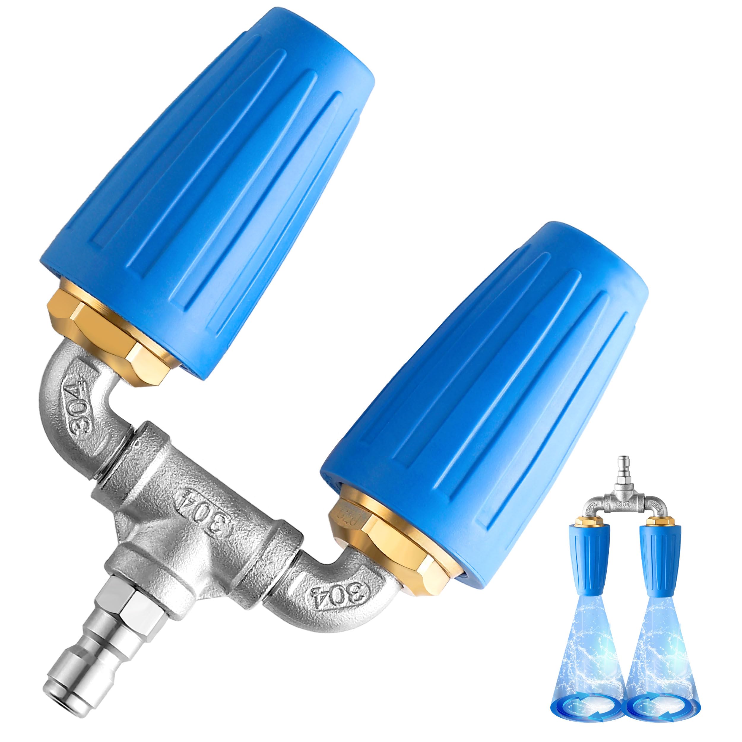 Amazon.com: RIDGE WASHER Dual Turbo Nozzle Pressure Washer, Rotating ...