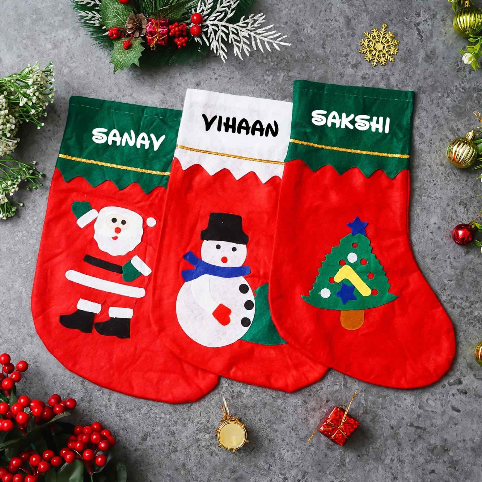 Buy Customized Christmas Decoration Socks (Set of 3 pcs) | Santa Claus ...