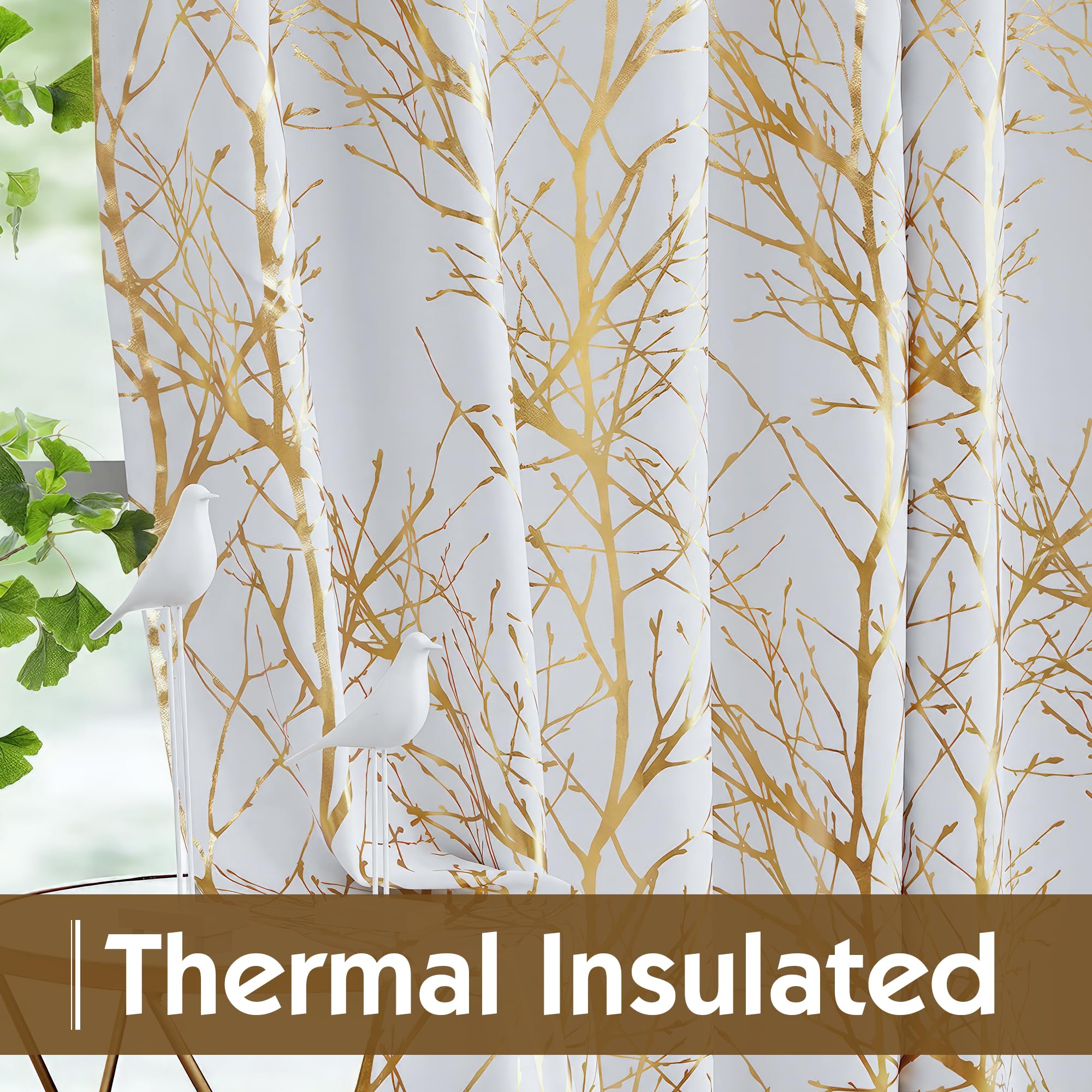 Tree Branch Pattern Curtains FMFUNCTEX Blackout Curtains 84 Inch - Tree ...